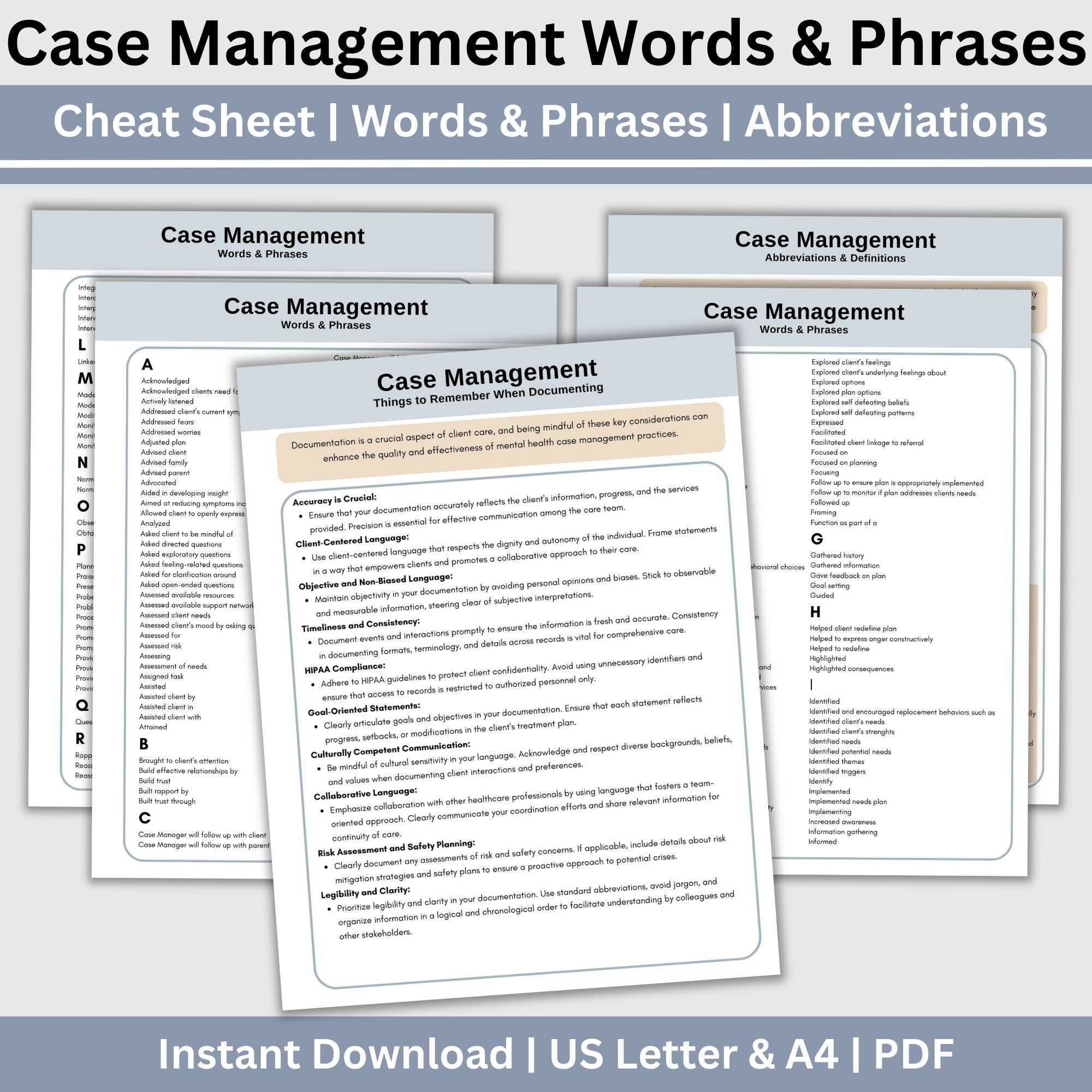 Case Management Notes Cheat Sheets Streamline Documentation Effortles