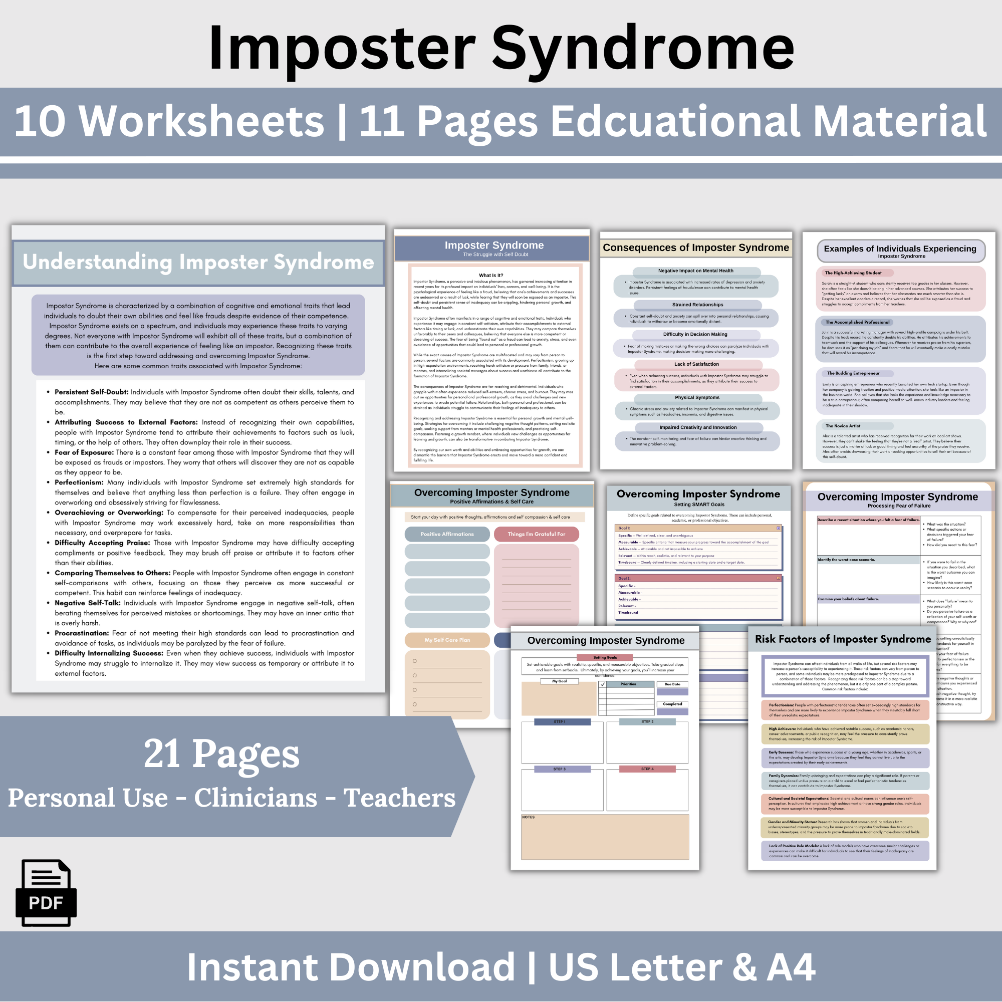 Imposter Syndrome Worksheets & Techniques: Overcome Self-Doubt ...