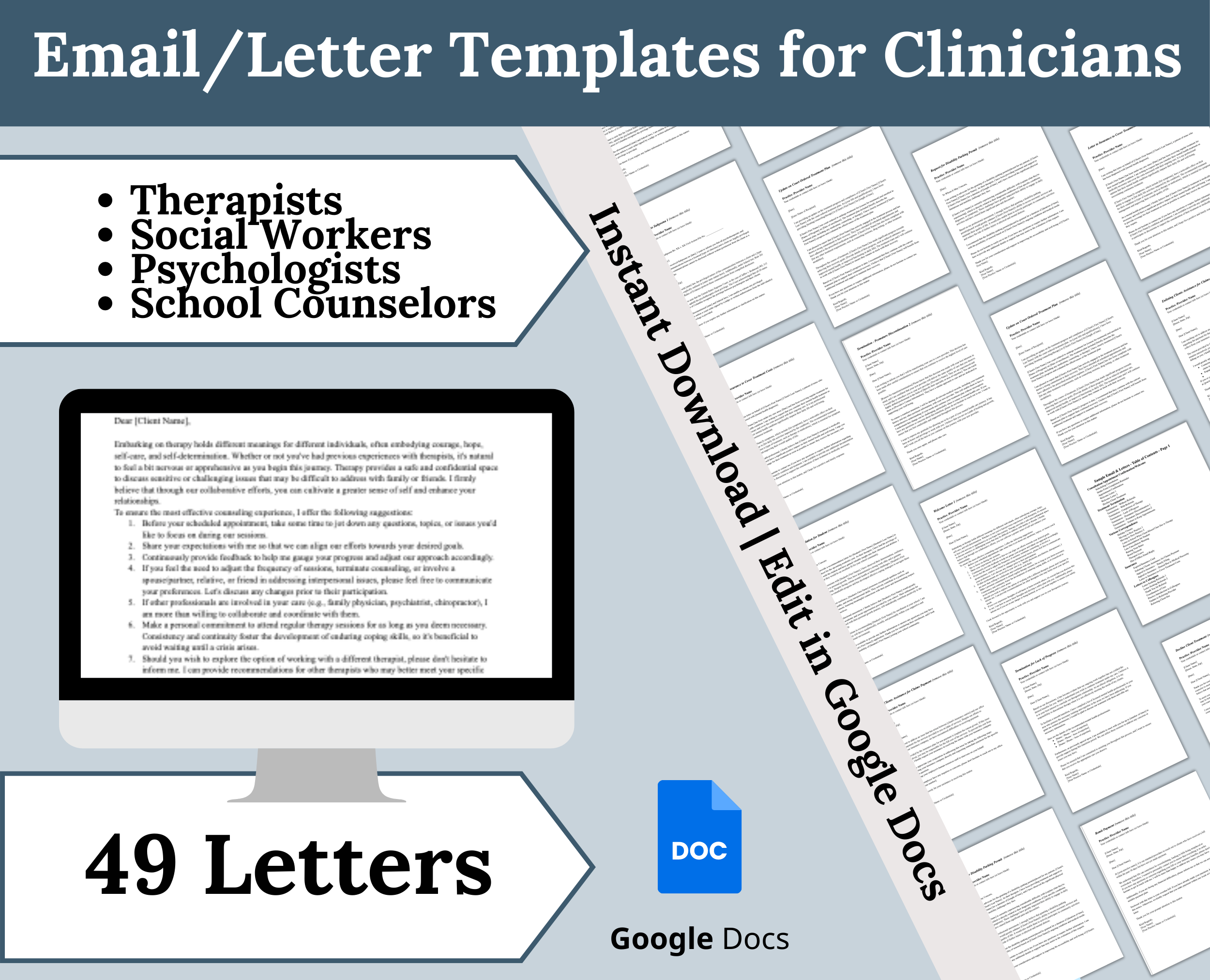 Therapist Office Email Templates: 49 Email/Letter Templates ...