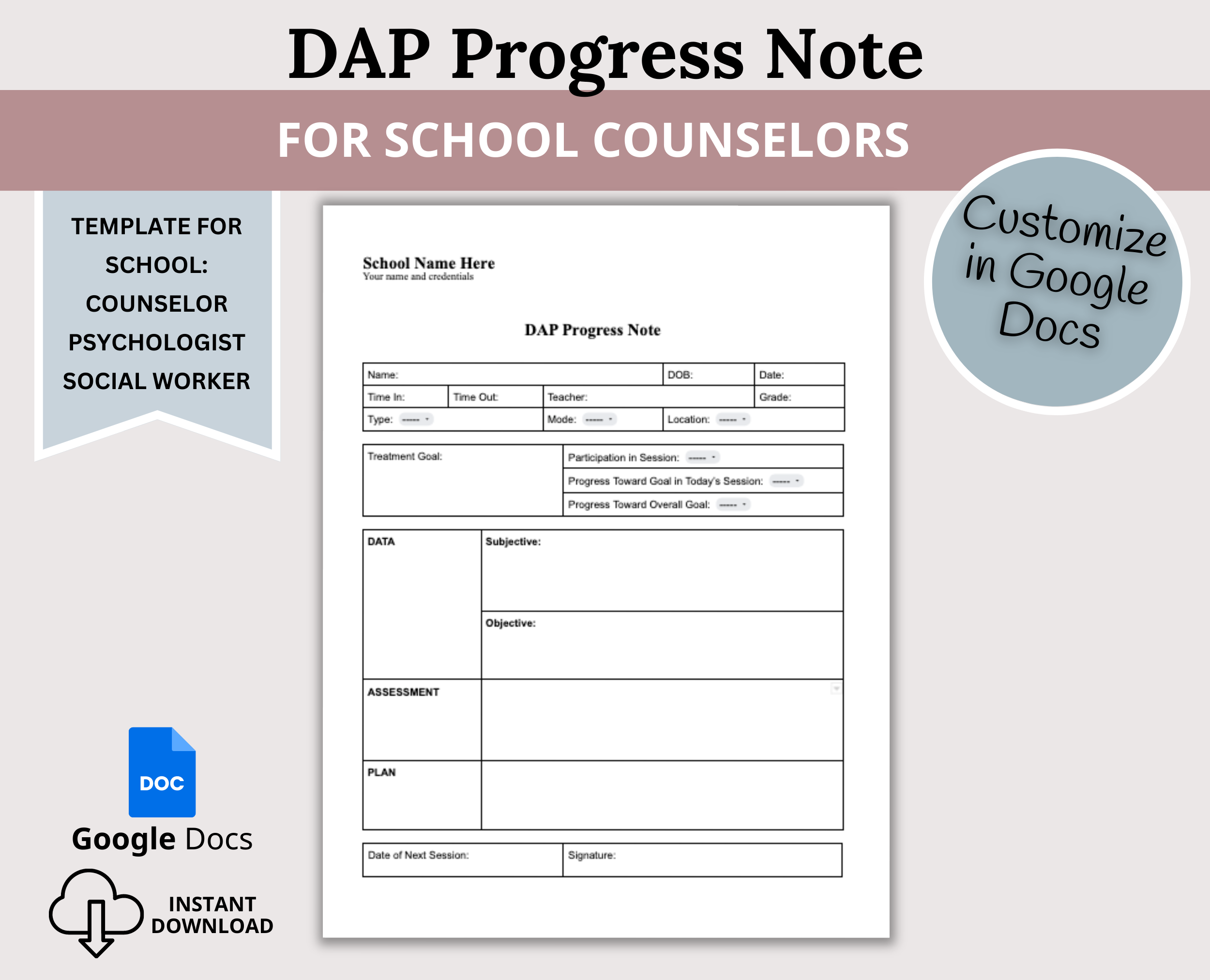 DAP Progress Note for School Counselors – CCDigitalStudios