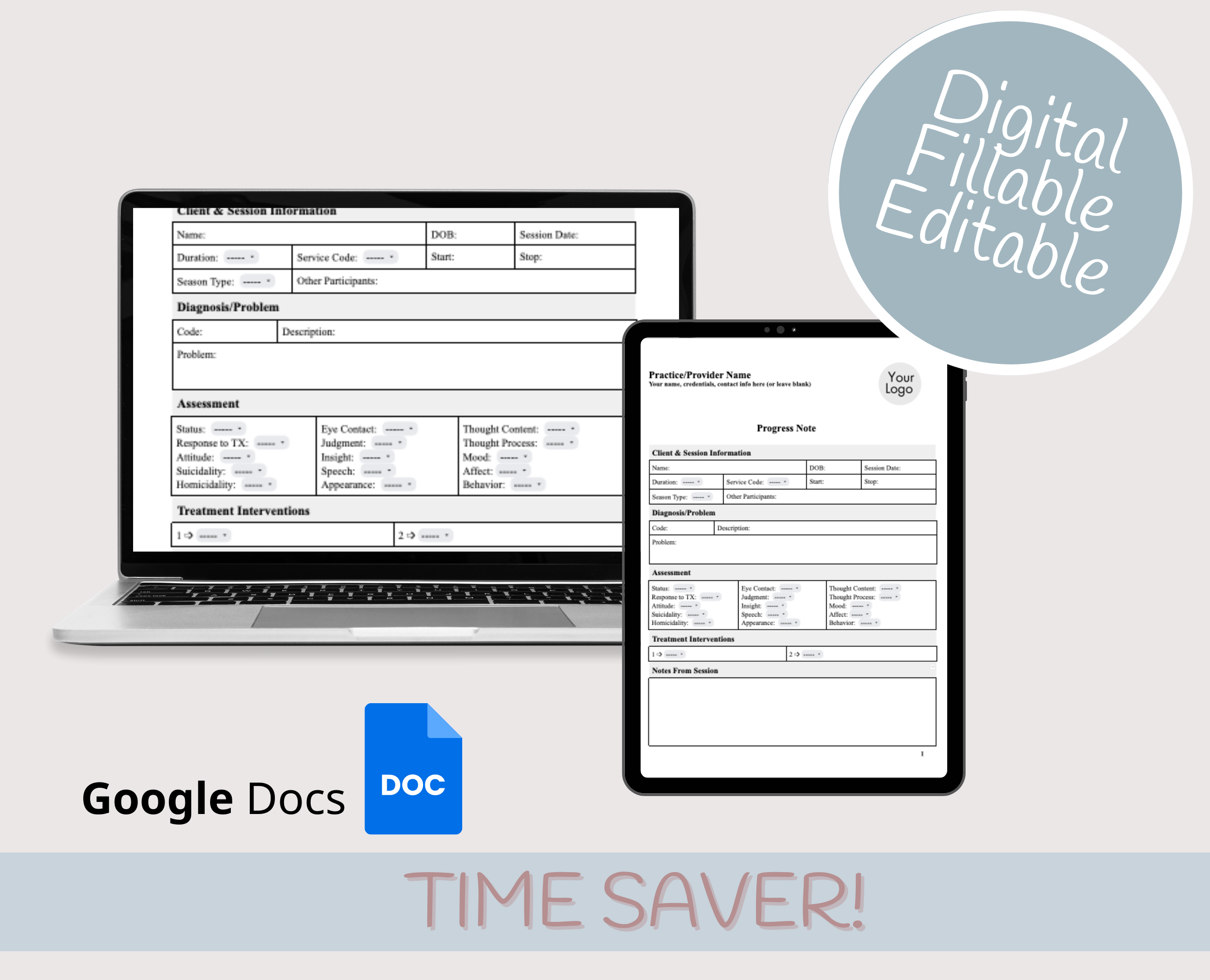 Progress Note for Mental Health Clinicians, Editable Google Doc ...