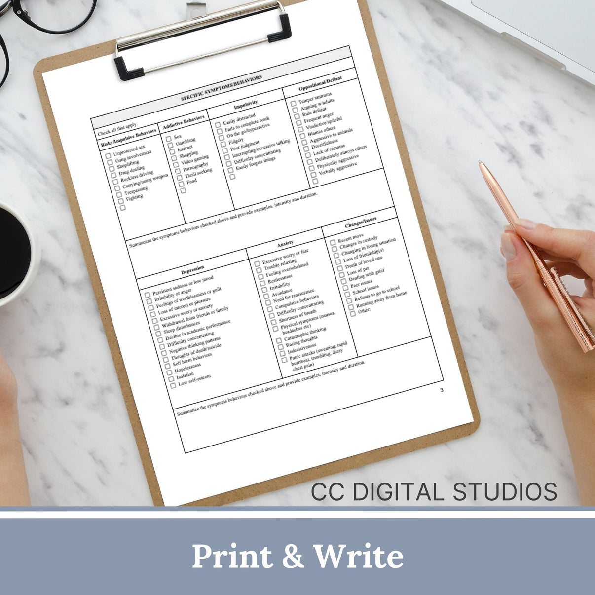 Adolescent Biopsychosocial Assessment Form: Google Doc Template for Ea ...