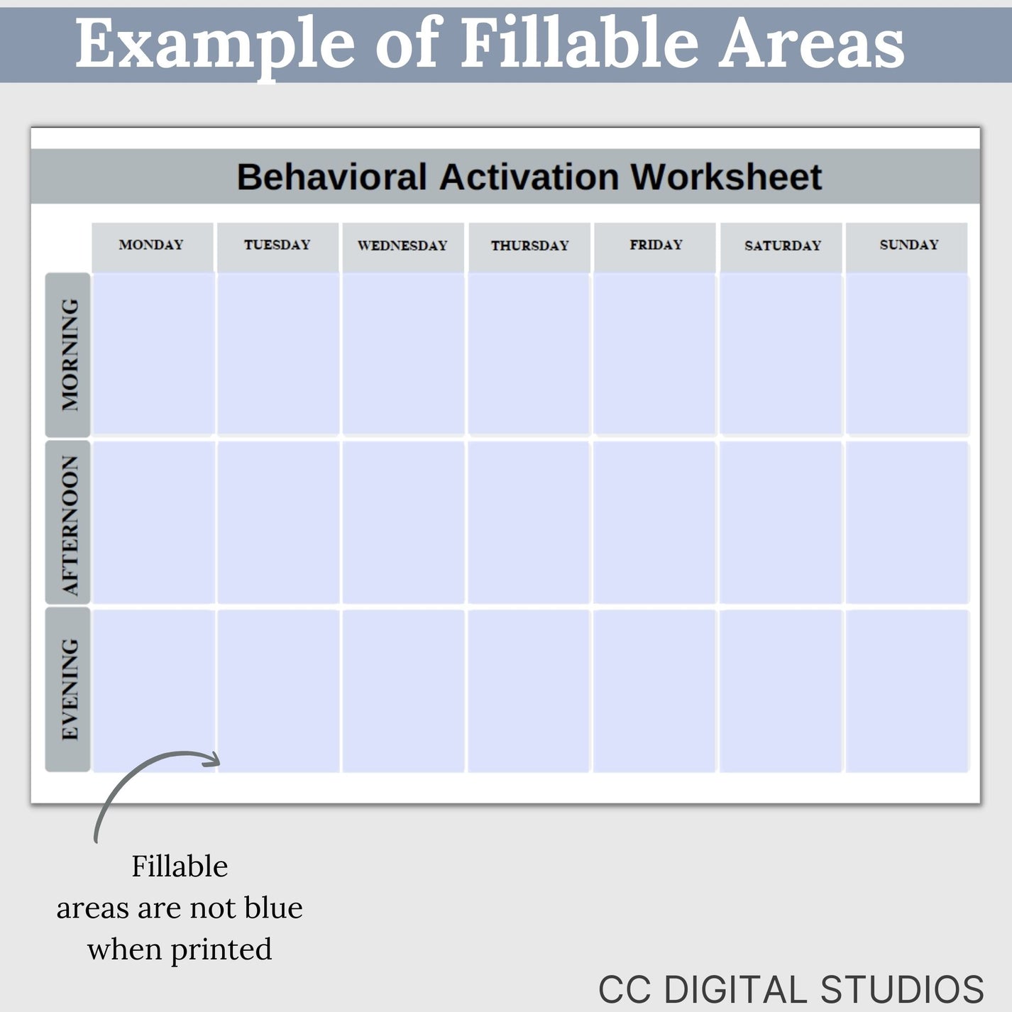 CBT Worksheet Behavioral Activation, Therapy Resource, Mental Health W ...