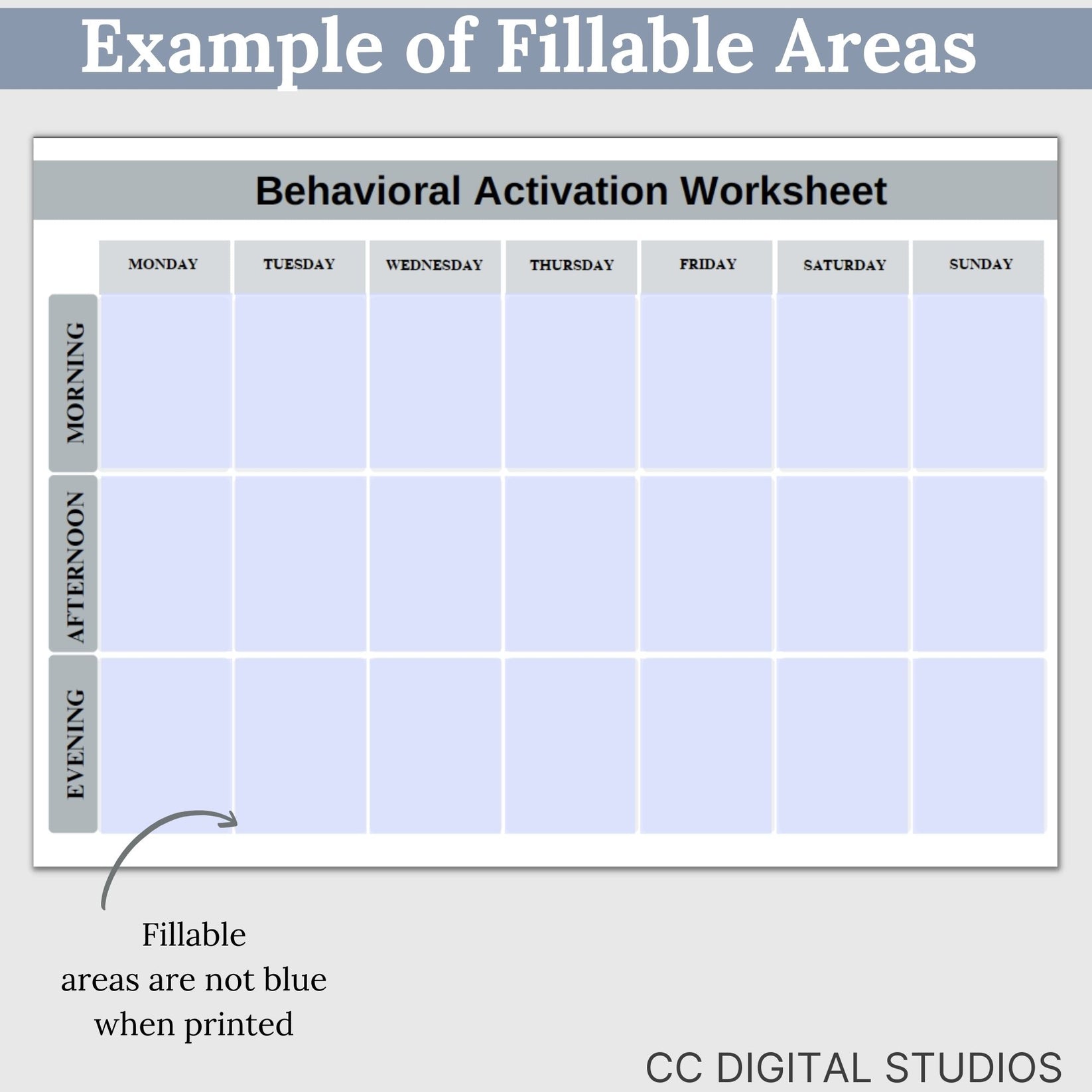 CBT Worksheet Behavioral Activation, Therapy Resource, Mental Health W ...