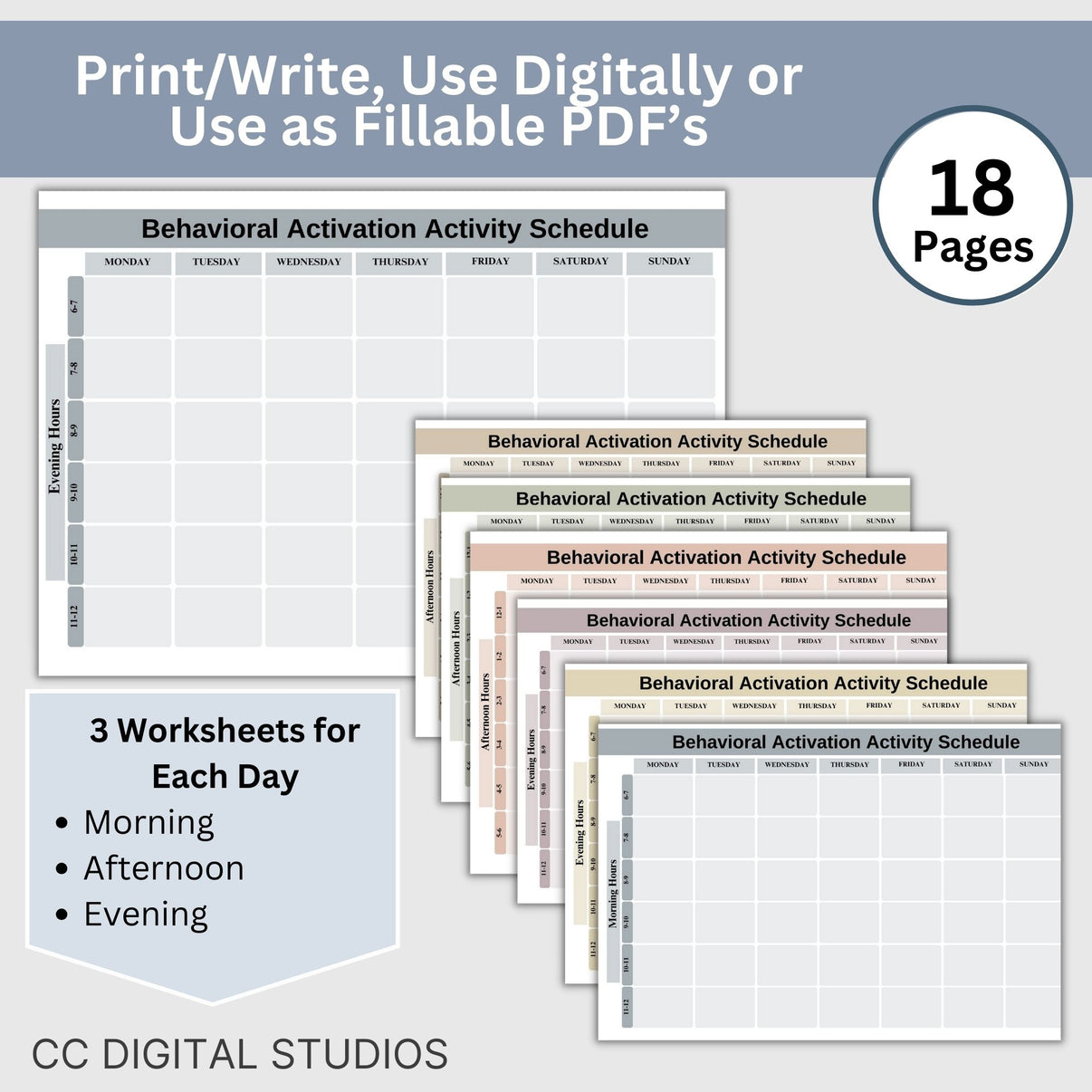 CBT Worksheet Behavioral Activation, Therapy Resource, Mental Health W ...