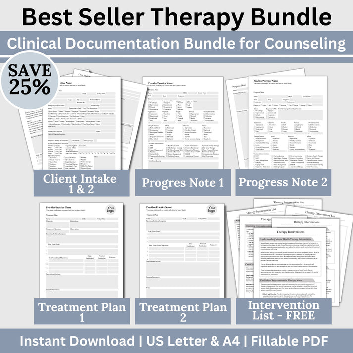 Documentation Bundle for Mental Health Professionals – CCDigitalStudios