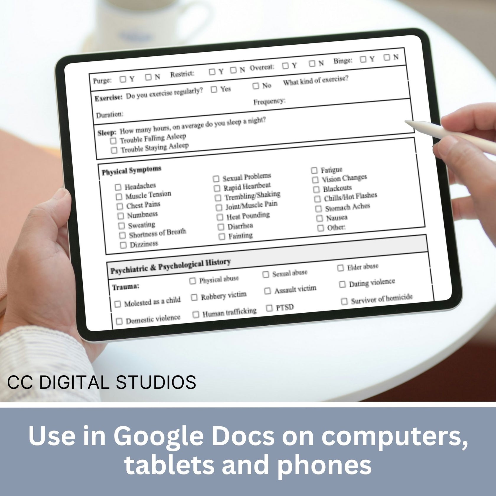 Biopsychosocial Assessment Form: Google Doc Template – CCDigitalStudios
