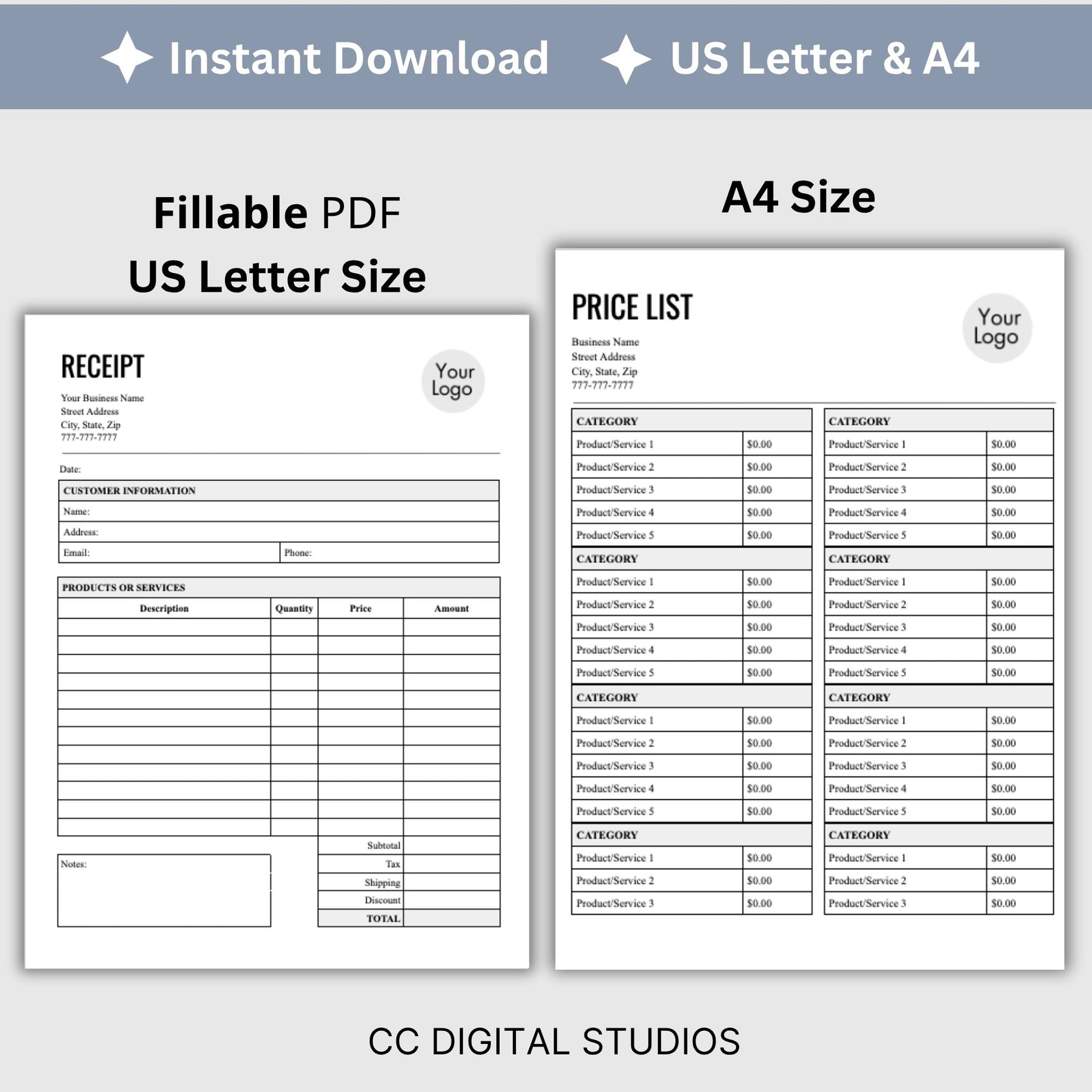 Business Forms Bundle - Fillable PDF – CCDigitalStudios