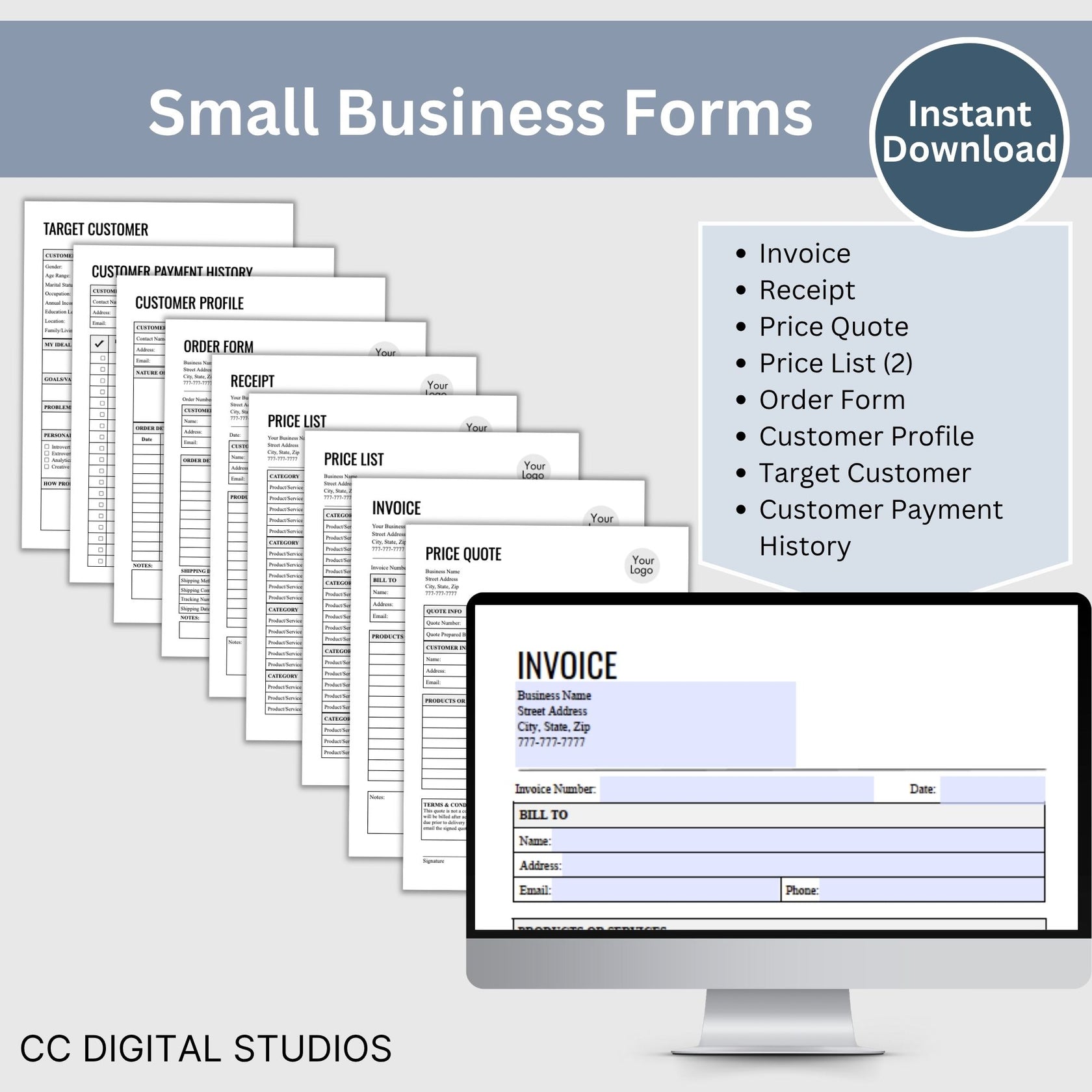 Business Forms Bundle - Fillable PDF – CCDigitalStudios