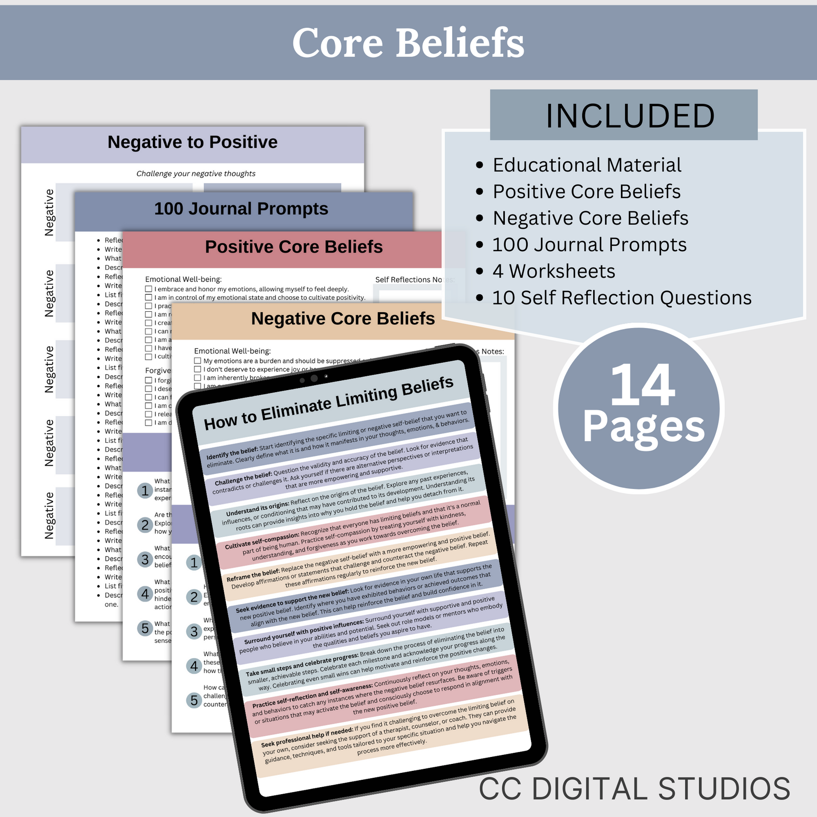CBT Worksheets Bundle: Enhance Mental Health & Well-being – CCDigitalStudios