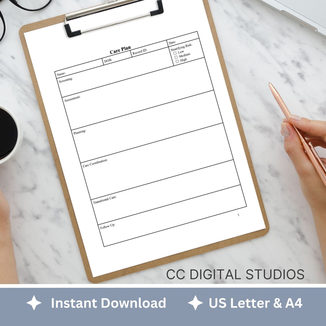 Care Plan Template, Case Manager, Social Worker, Therapy Resource, Sch ...