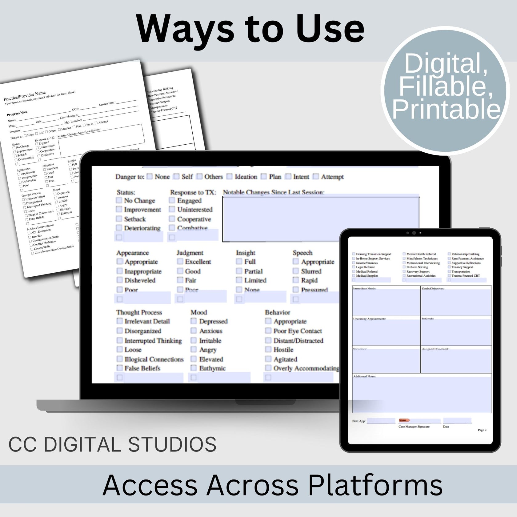 Case Management Notes, Progress Notes, Social Worker, Therapy Resource ...