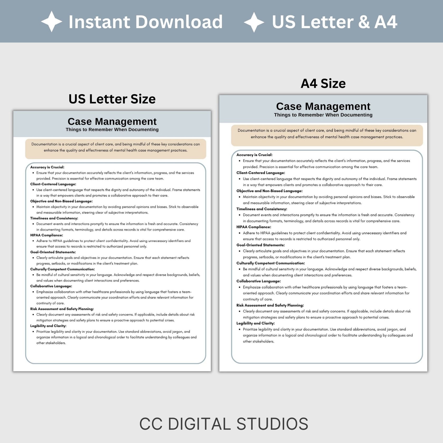 Case Management Notes Cheat Sheets: Streamline Documentation Effortles ...