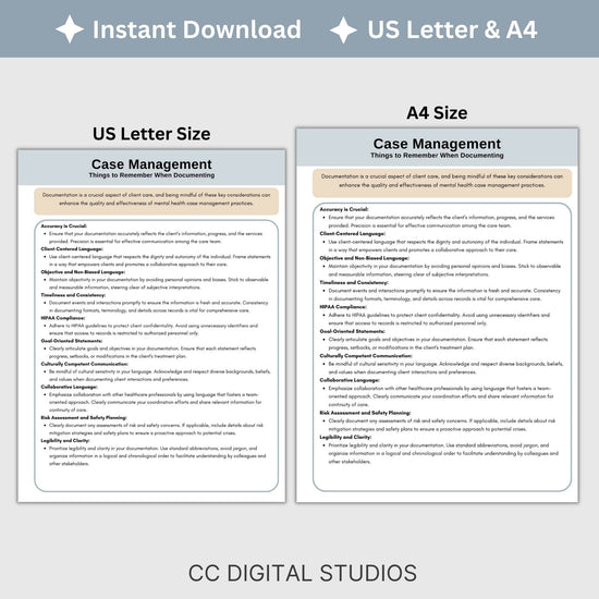 Case Management Notes Cheat Sheets: Streamline Documentation Effortles ...