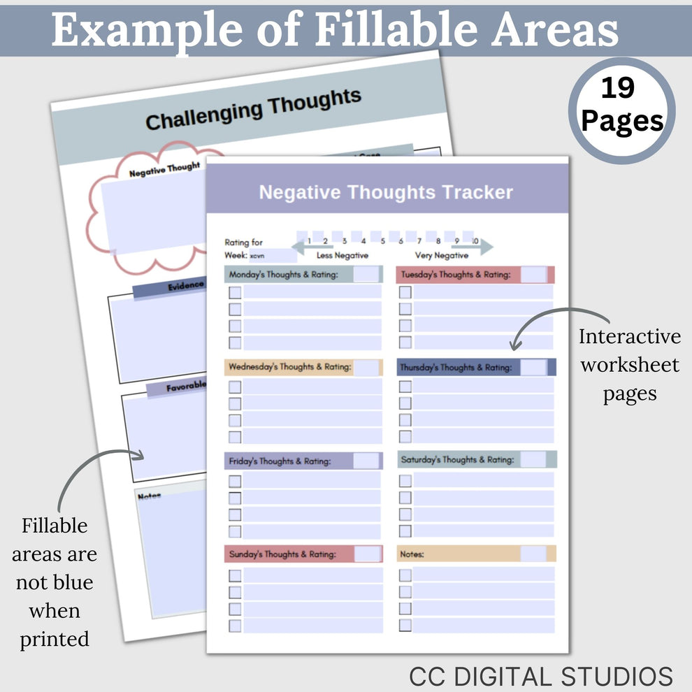CBT Therapy Worksheets: Turn Negative Thoughts into Positive ...