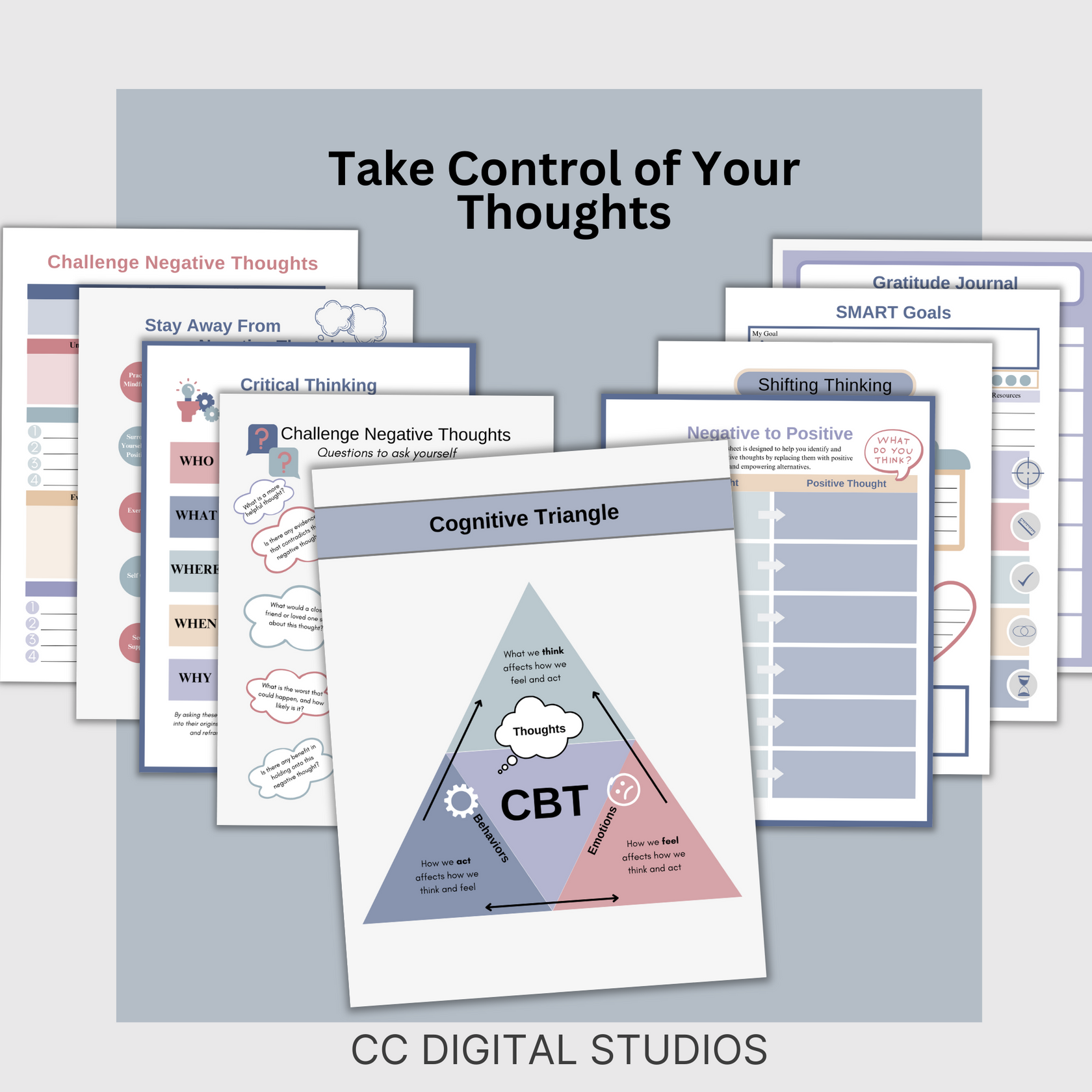 CBT Therapy Worksheets: Tackle Negative Thoughts & Cognitive Distortio ...