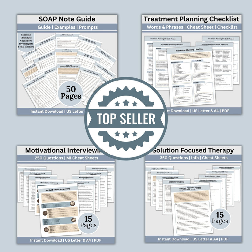 Mental Health Therapy Cheat Sheet Bundle: Elevate Your Therapeutic Ski ...