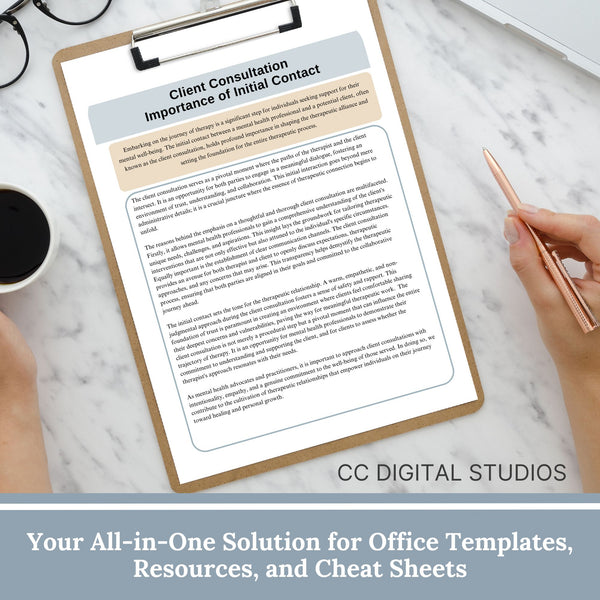 Client Consult Cheat Sheet: Enhance Your Initial Session Skills ...