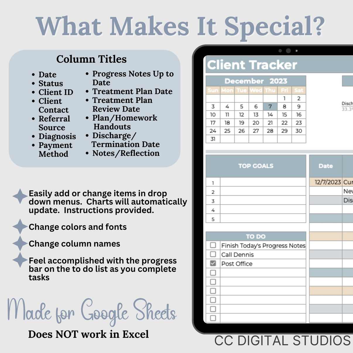Client Tracker for Google Sheets: Manage Therapy Caseload Efficiently ...