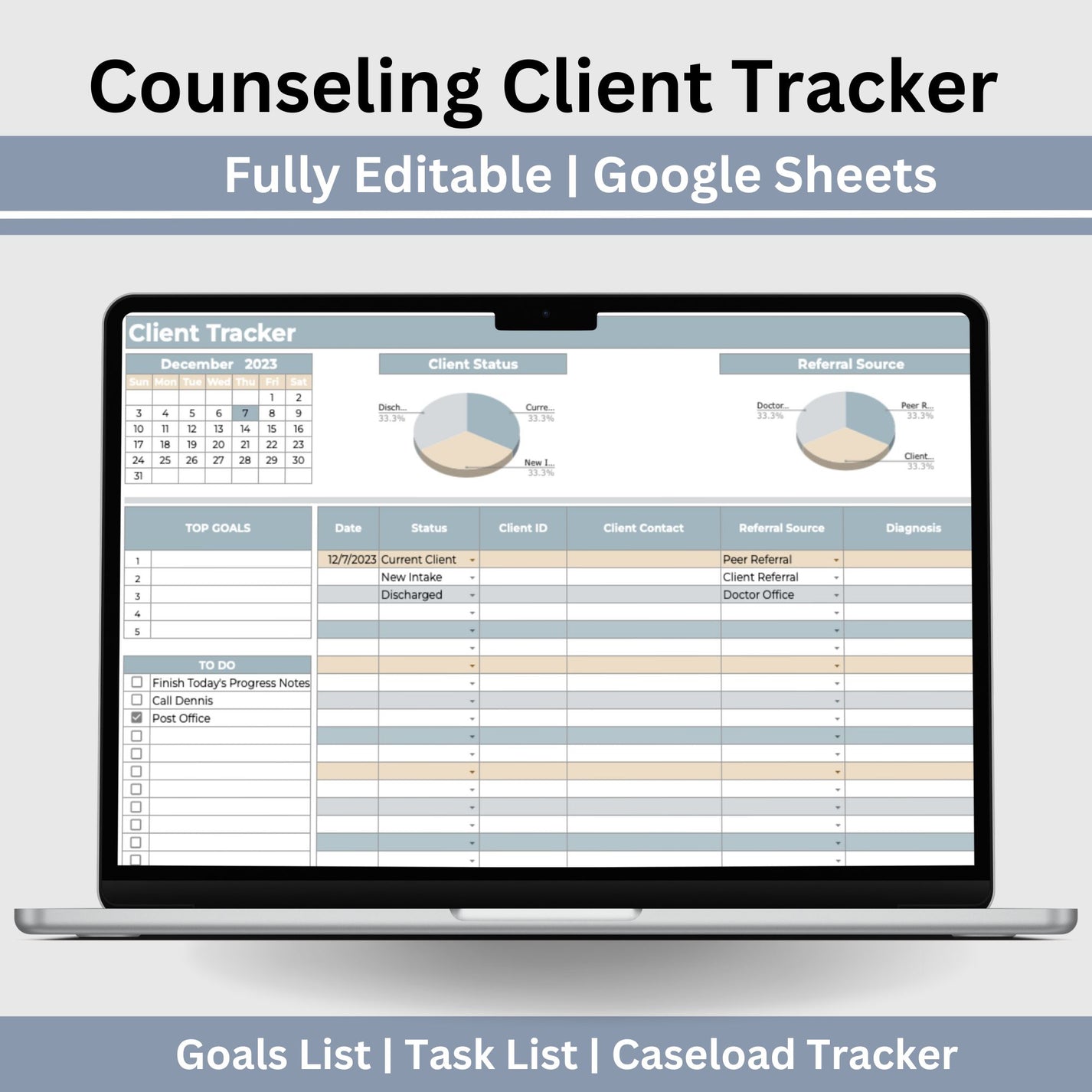 Client Tracker for Google Sheets: Manage Therapy Caseload Efficiently ...