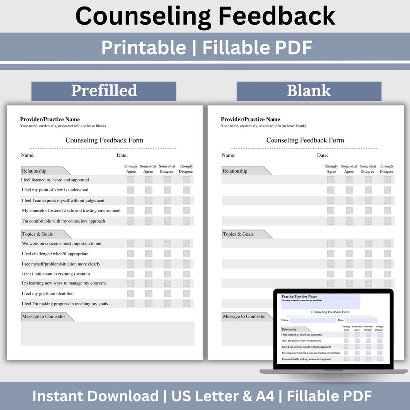 Client Feedback Form: Improve Counseling Effectiveness – CCDigitalStudios