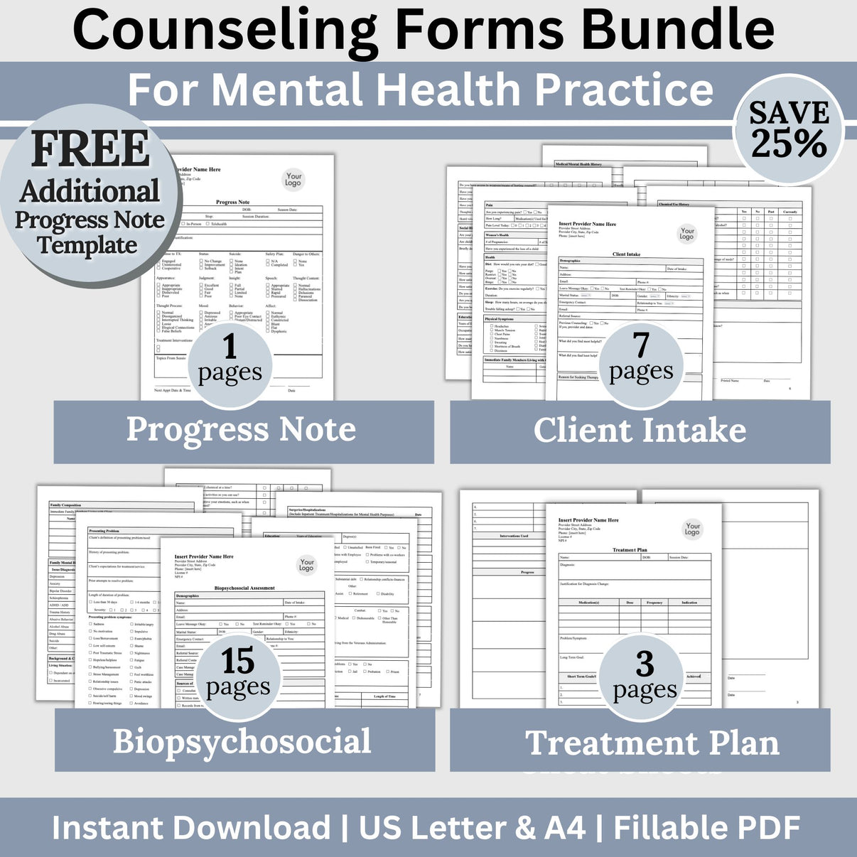 Counseling Forms Mental Health Practice Bundle: Streamline Clinical Pr ...