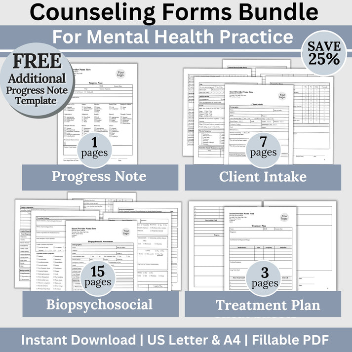 Counseling Forms Mental Health Practice Bundle: Streamline Clinical Pr ...
