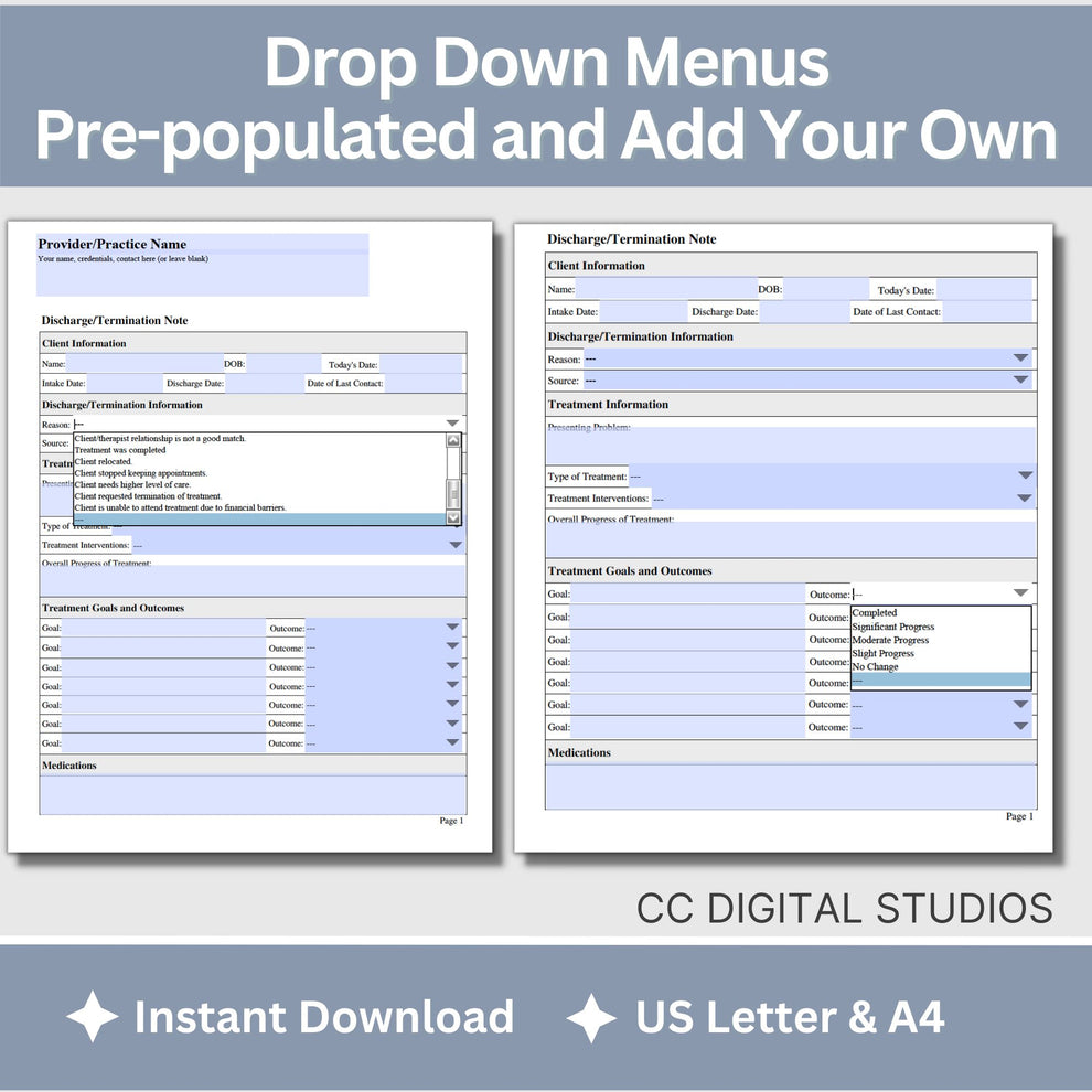 Discharge Note for Therapist Office: Streamline Private Practice Docum ...