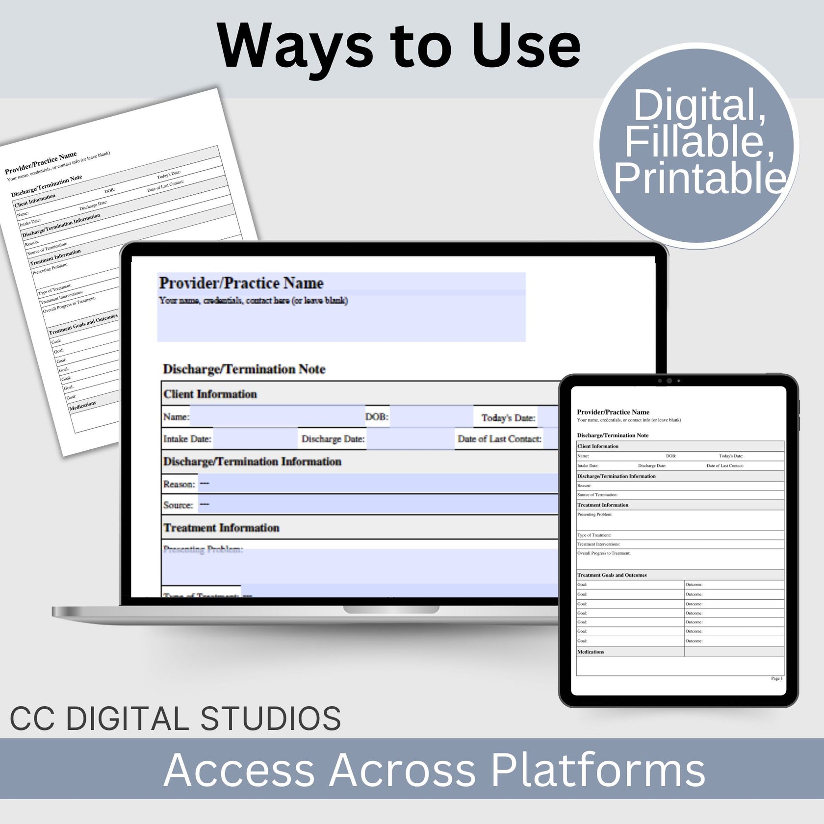 Discharge Note for Therapist Office: Streamline Private Practice Docum ...