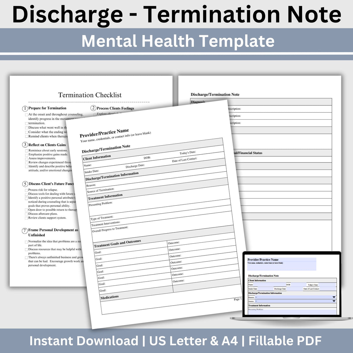 Discharge Note for Therapist Office: Streamline Private Practice Docum ...