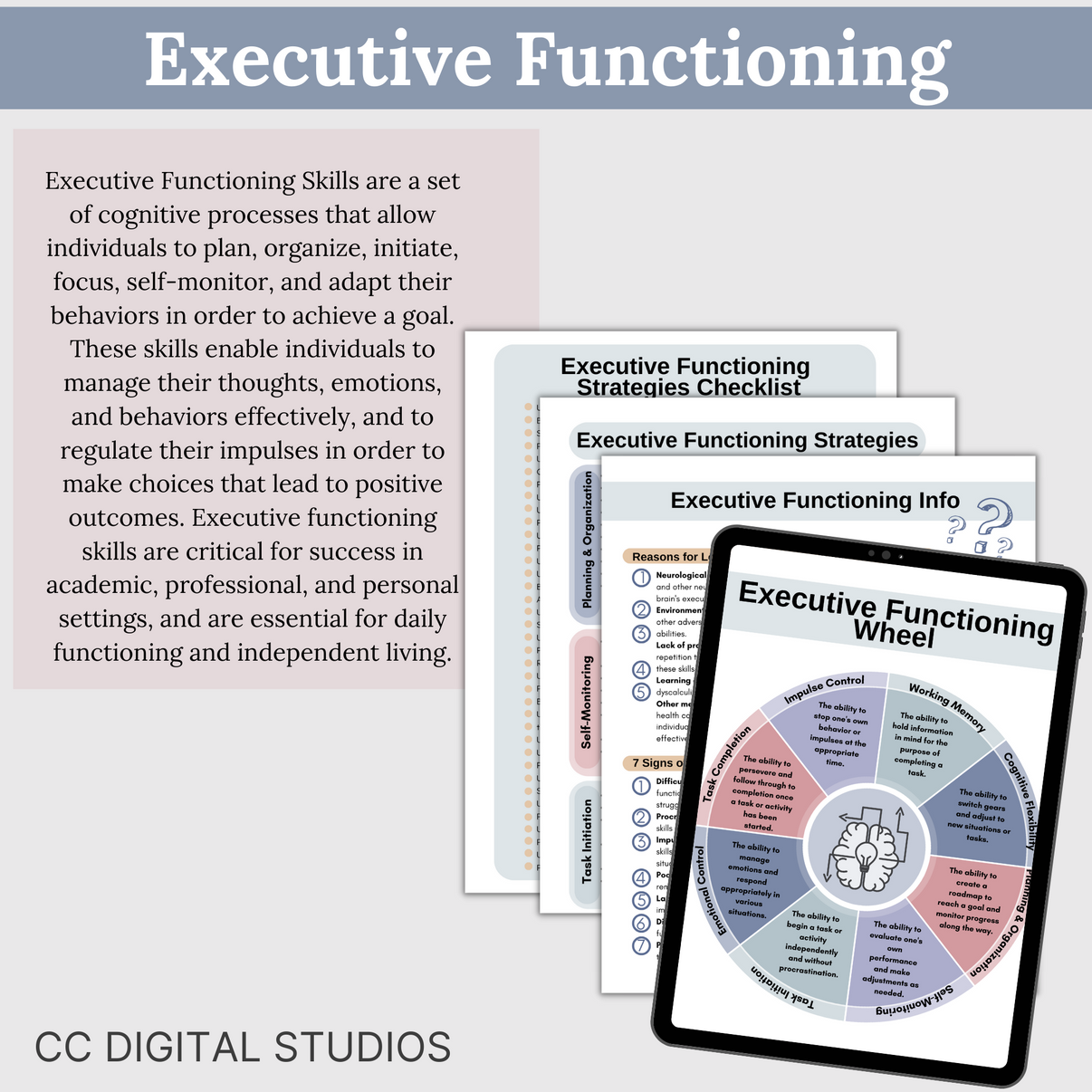 Executive Functioning Skills Workbook: Enhance Mental Health & Executi – CCDigitalStudios