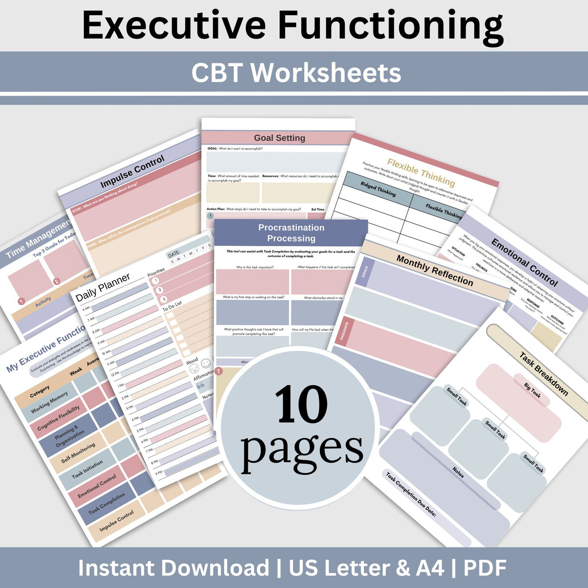 Executive Functioning Worksheets for Adult ADHD: Improve Key Skills ...