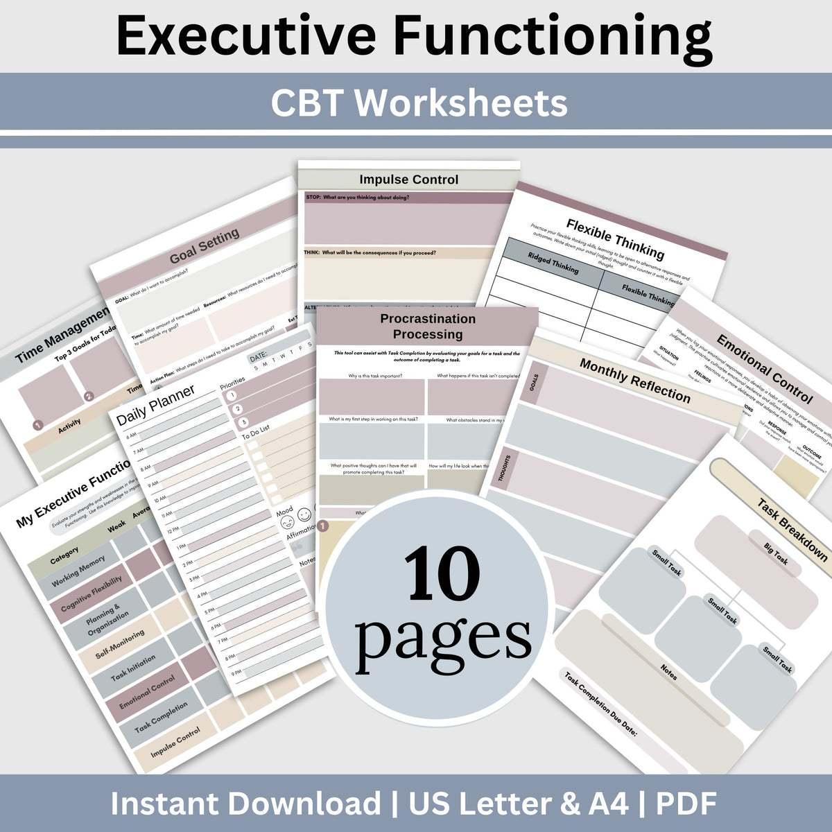 Executive Functioning Worksheets for Adult ADHD: Improve Key Skills ...