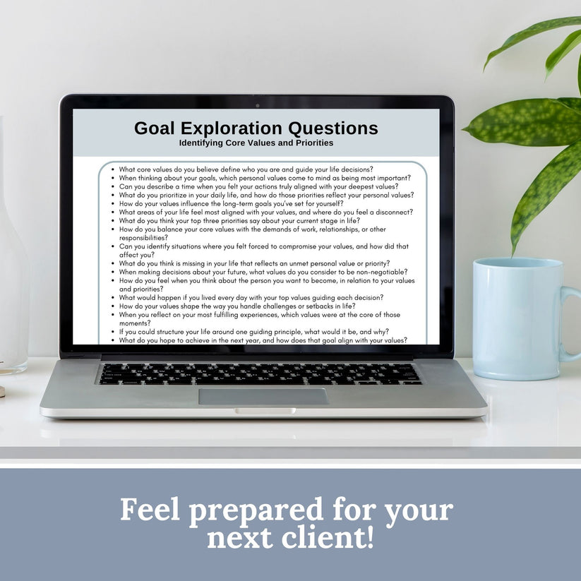 Goal Setting Therapy Questions Cheat Sheet of Open-Ended Questions ...