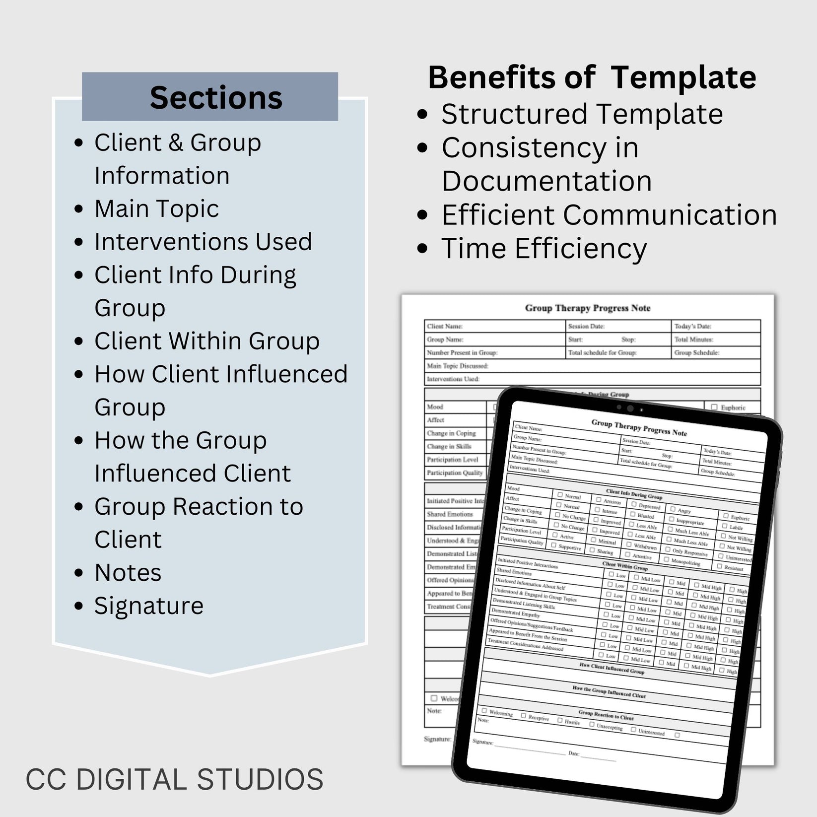 Group Therapy Progress Note Template: Streamlined Therapy Notes ...