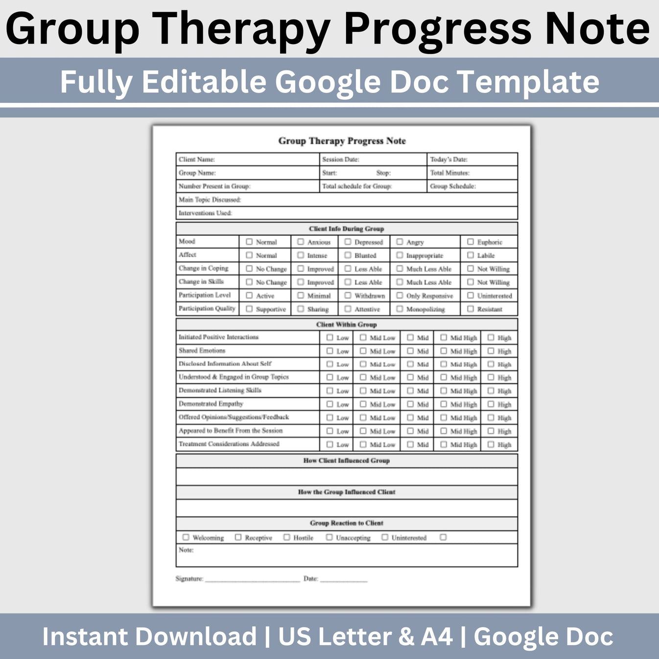 Group Therapy Progress Note Template: Streamlined Notes for Therapists ...