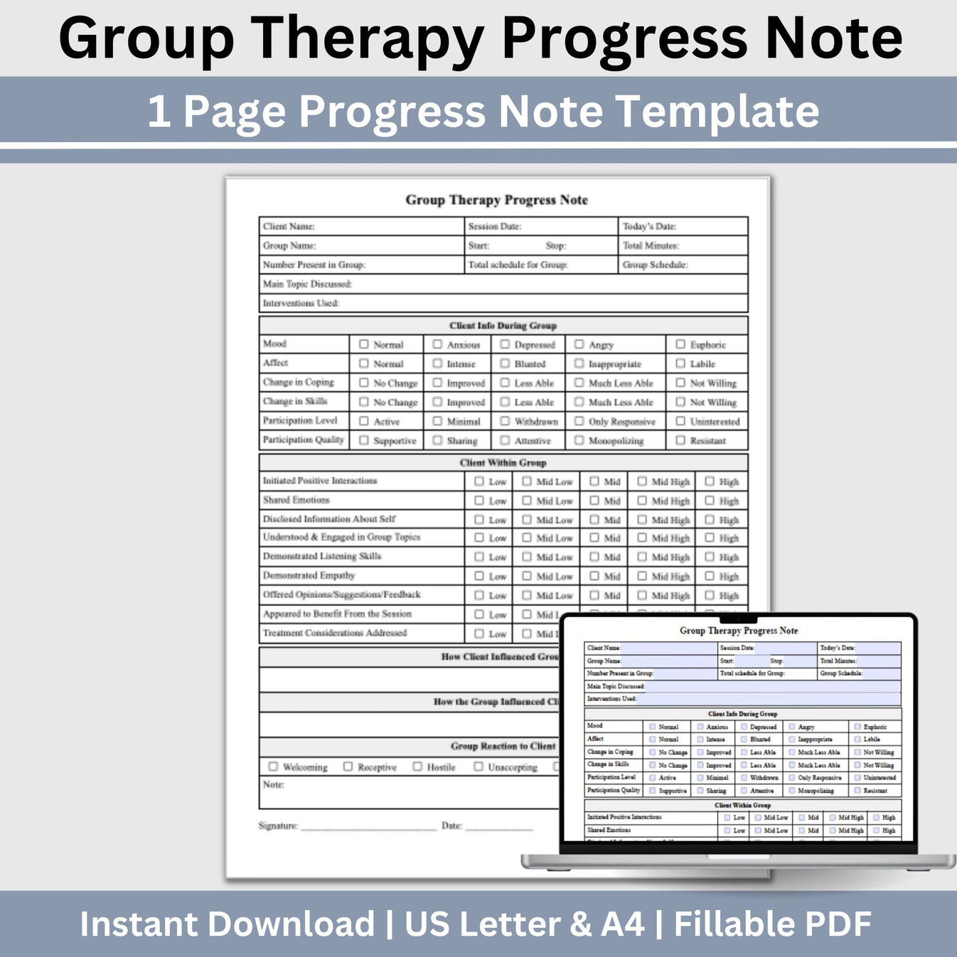 Group Therapy Progress Note Template: Streamlined Therapy Notes ...
