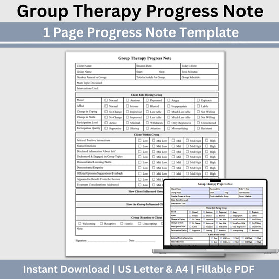 Group Therapy Progress Note Template: Streamlined Therapy Notes ...