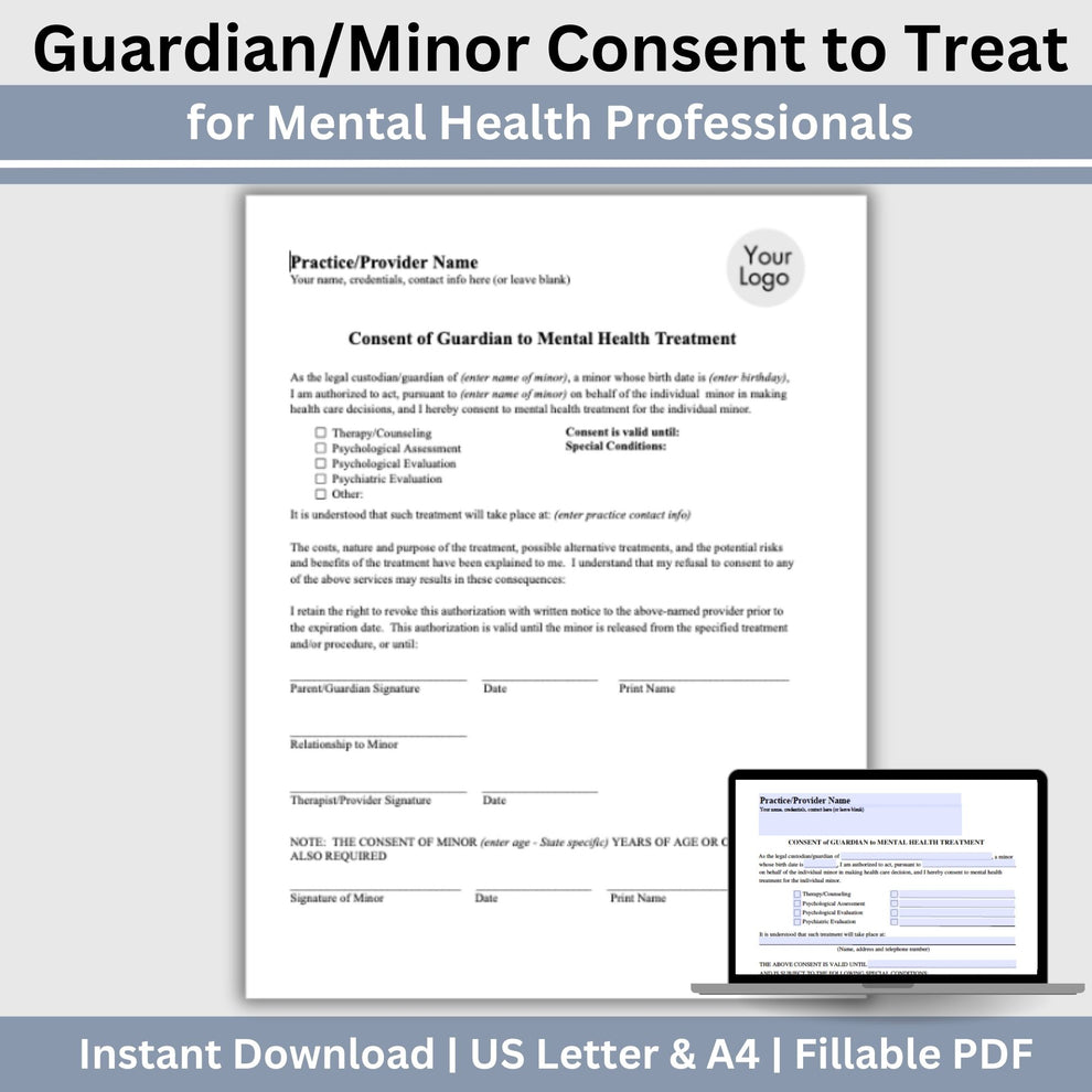Guardian Consent for Minor Mental Health Treatment Template ...