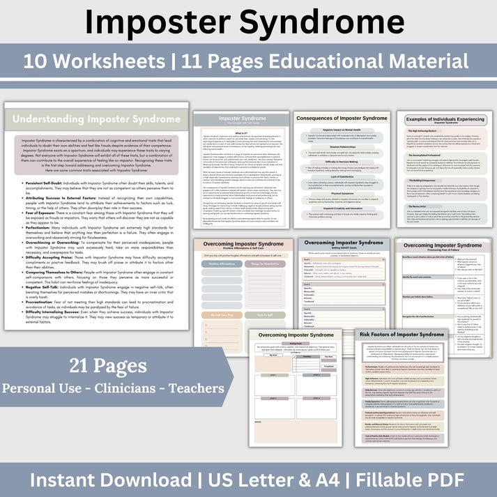 Imposter Syndrome Worksheets & Techniques: Overcome Self-Doubt ...