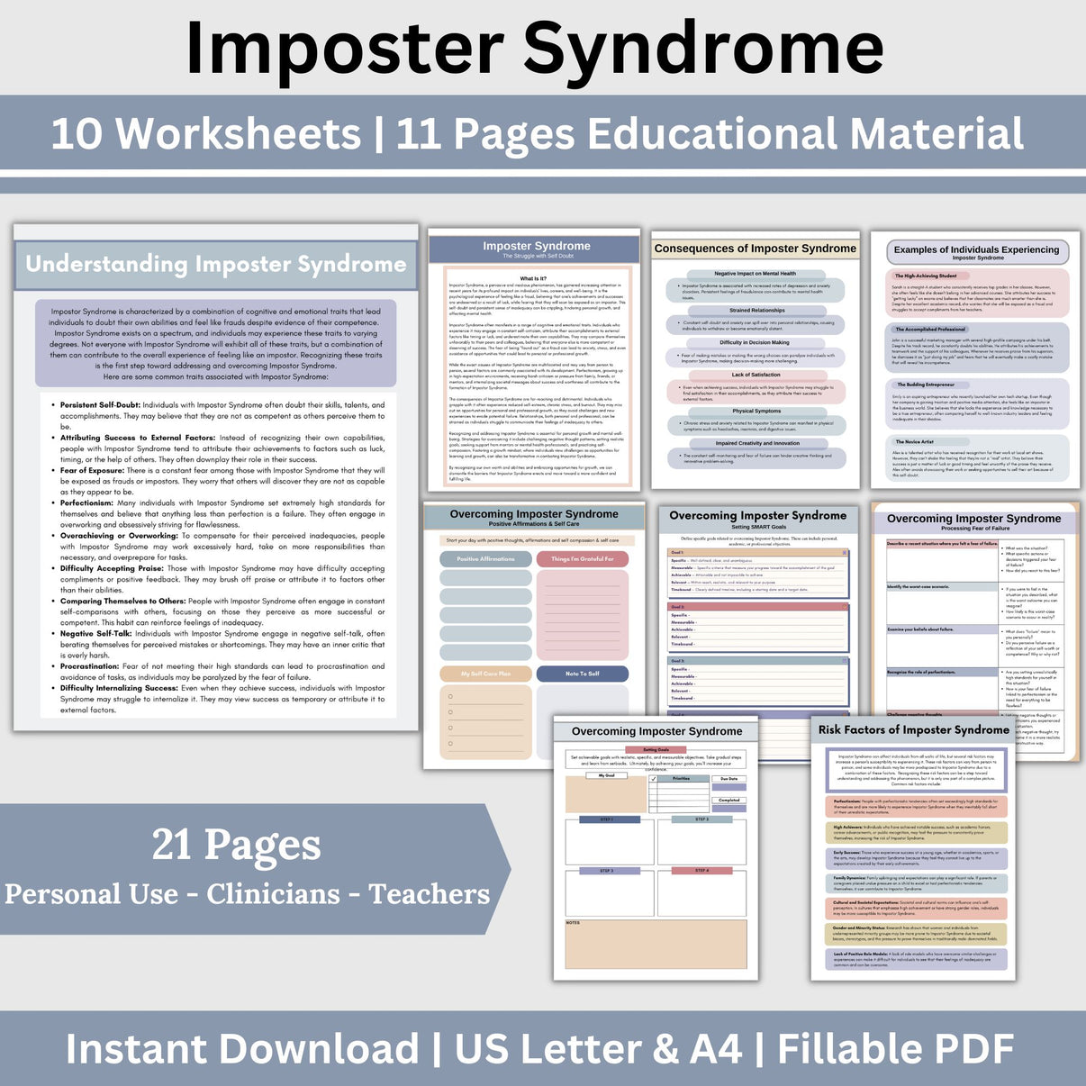 Imposter Syndrome Worksheets & Techniques: Overcome Self-Doubt ...