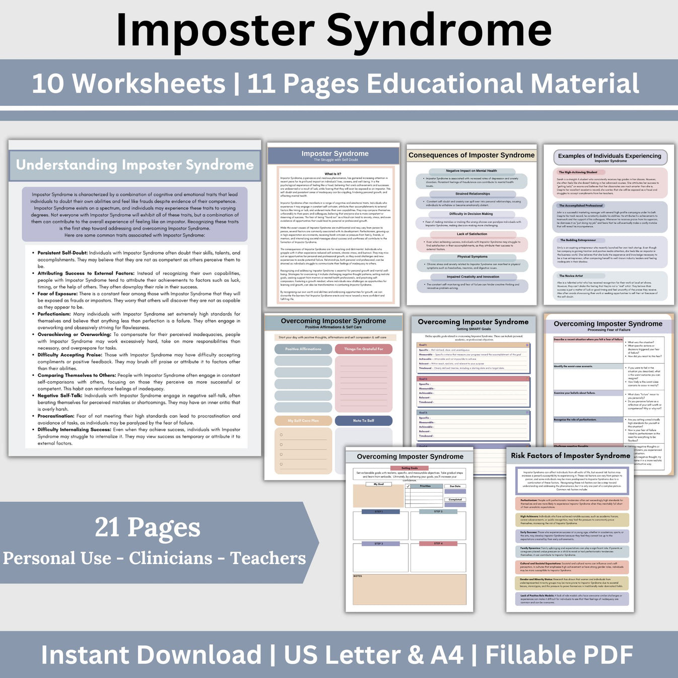 Imposter Syndrome Worksheets & Techniques: Overcome Self-Doubt ...