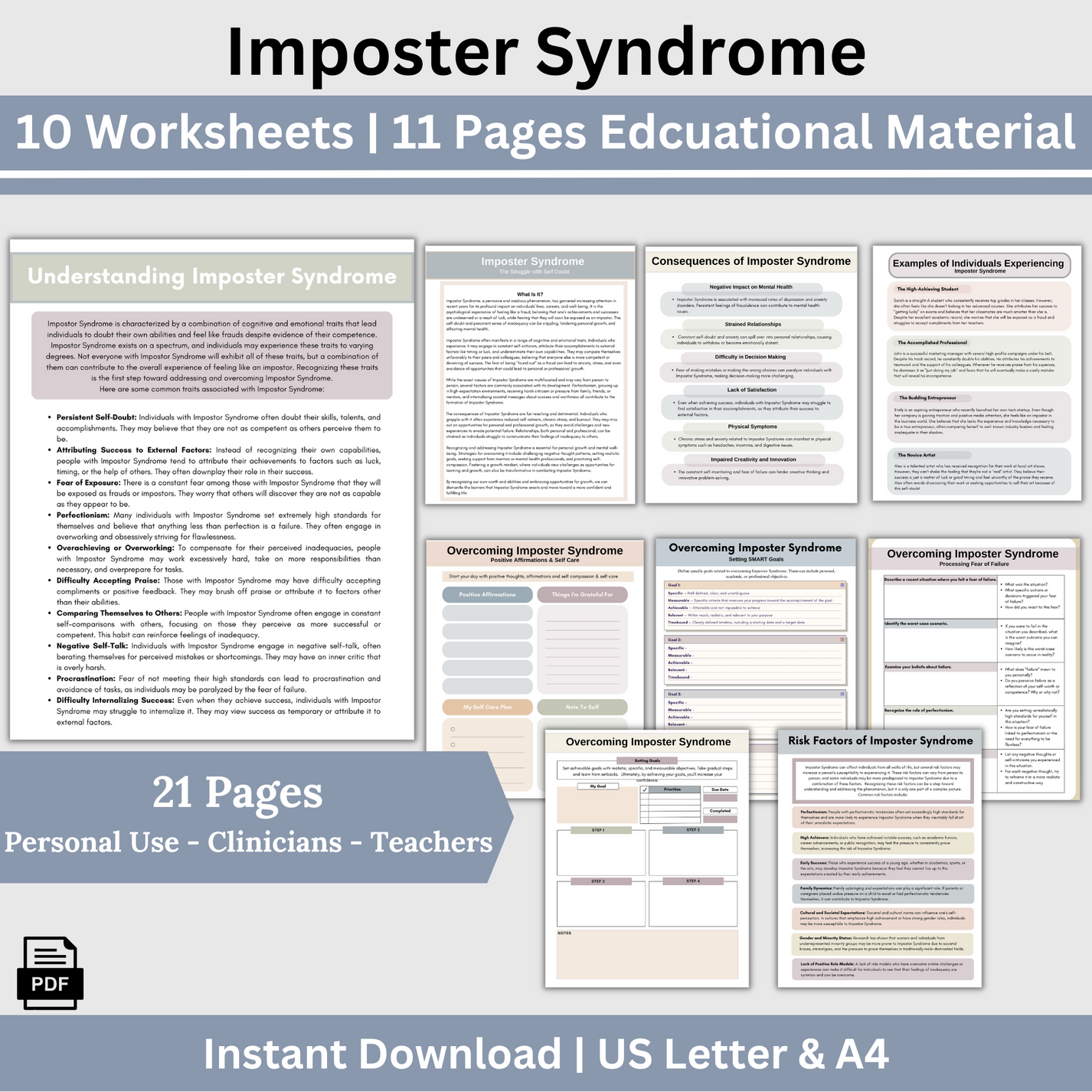 Imposter Syndrome Worksheets & Techniques: Overcome Self-Doubt ...