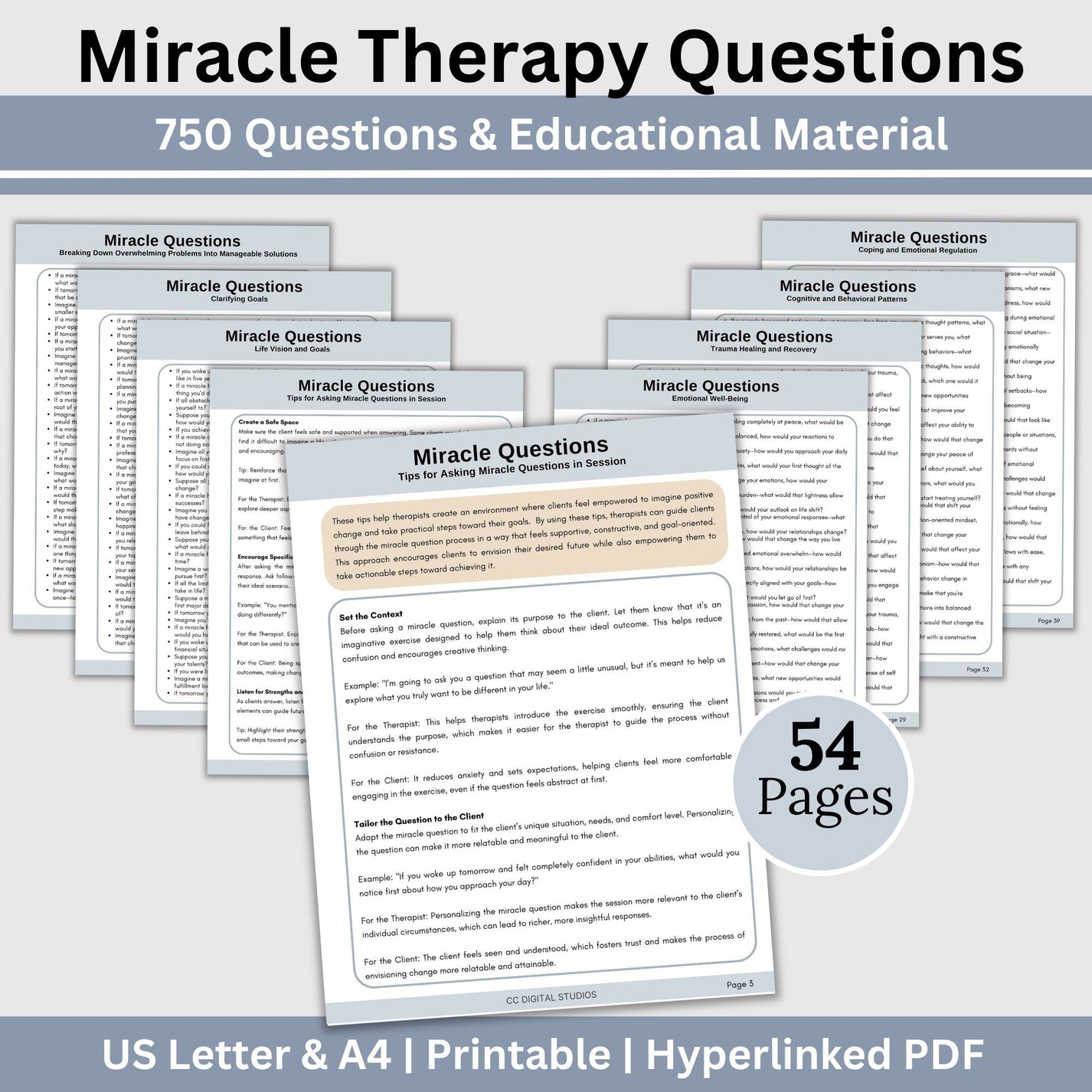 Miracle Therapy Questions: Open-Ended Questions & Conversation Starter ...