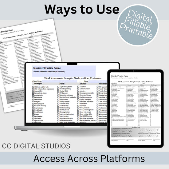 Needs Assessment (SNAP) Forms for Social Workers and Counselors ...