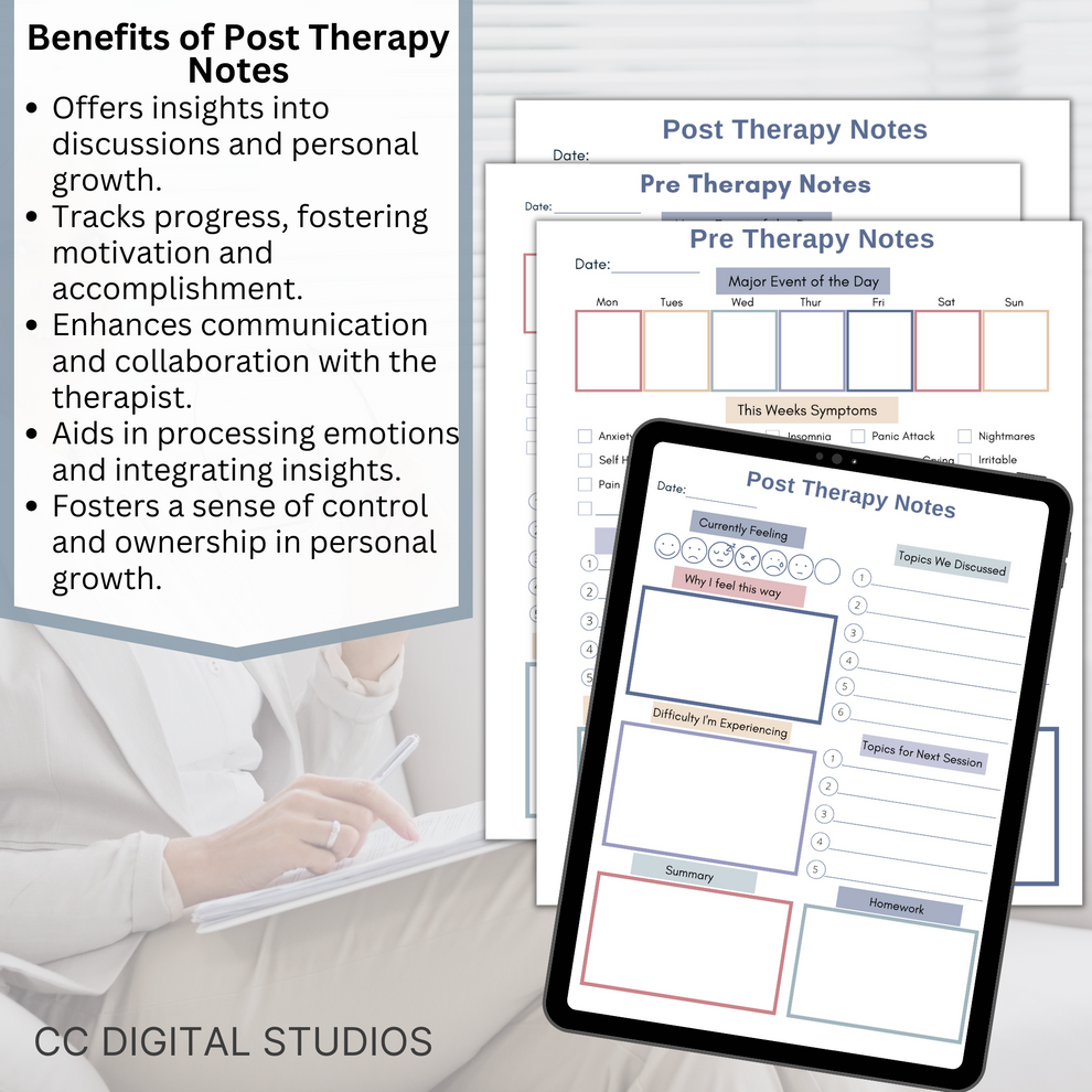 Pre and Post Therapy Notes: Enhance Your Therapy Journey – CCDigitalStudios