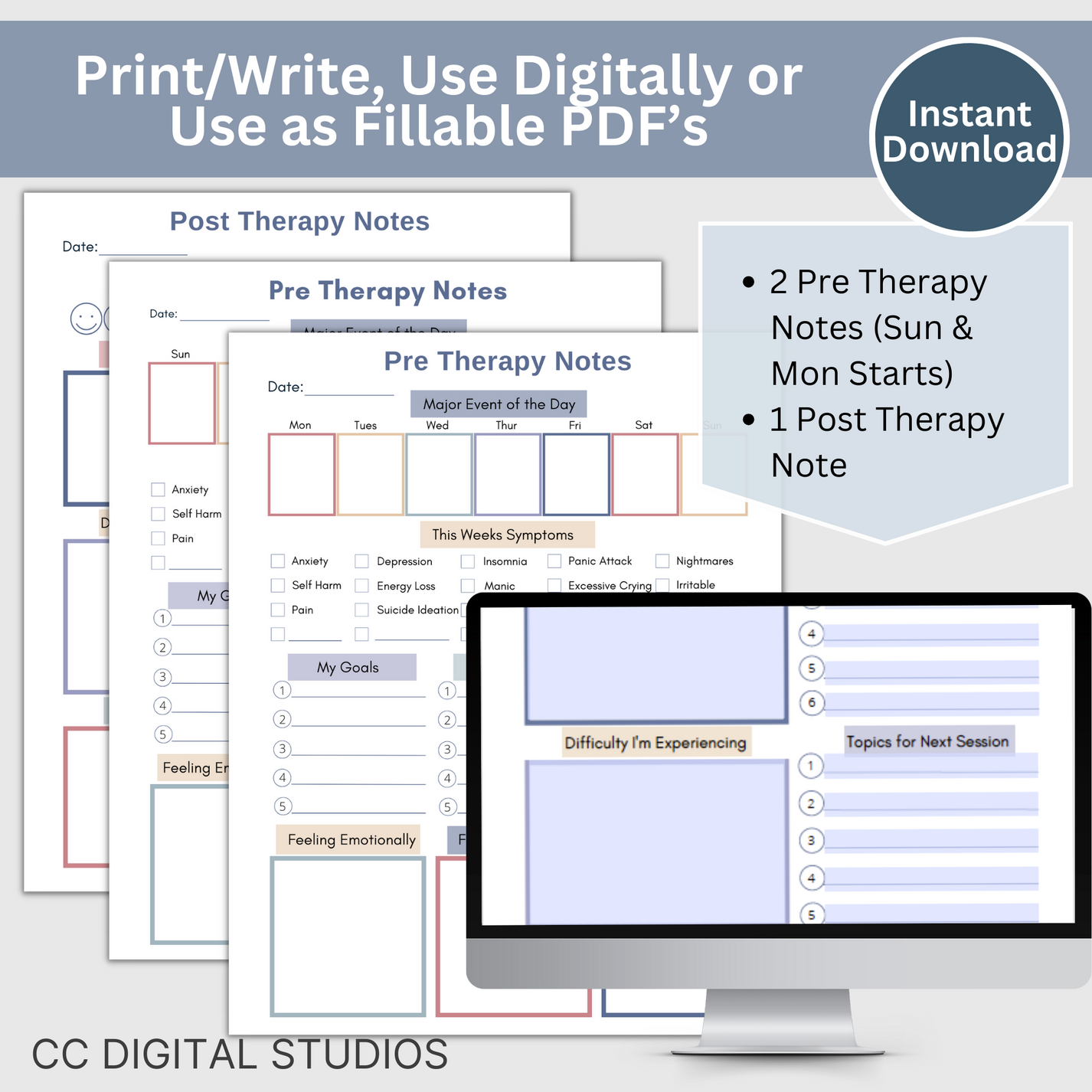 Pre and Post Therapy Notes: Enhance Your Therapy Journey – CCDigitalStudios