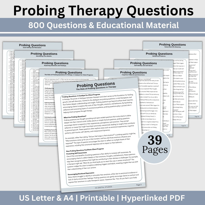 Probing Therapy Questions: Open-Ended Questions & Conversation Starter ...