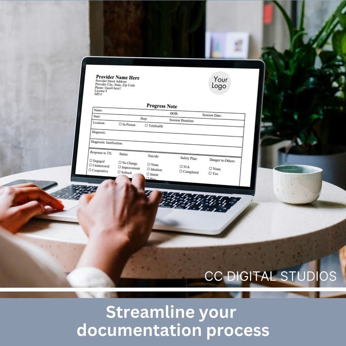 Progress Note Template: Editable WORD Doc – CCDigitalStudios