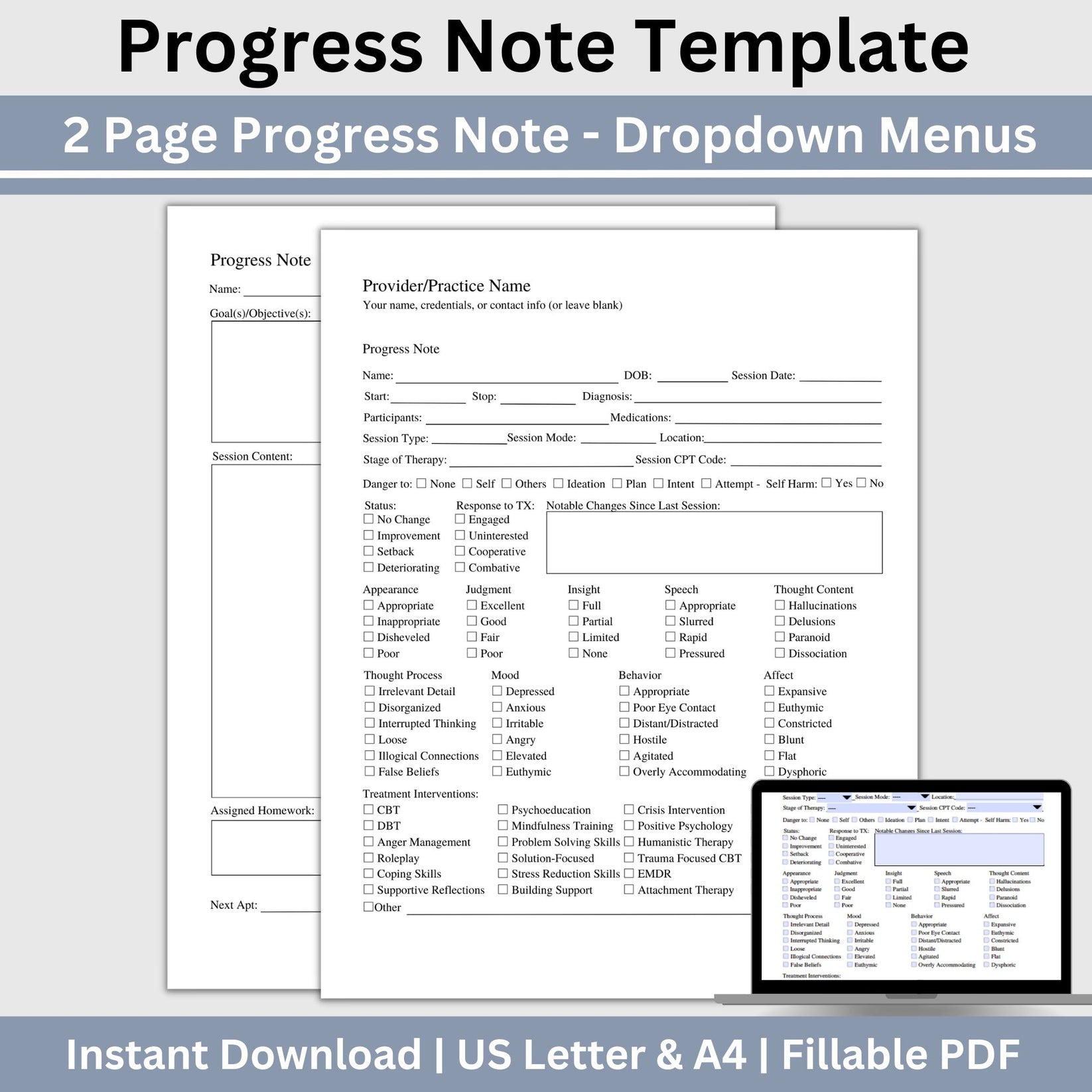 Progress Note Template for Mental Health Counselors: Streamline Therap – CCDigitalStudios